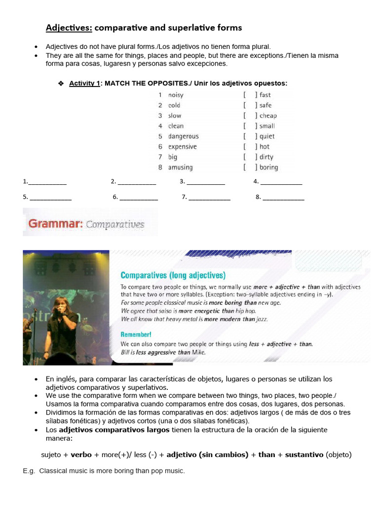 Comparative and Superlative Adjectives | PDF | Adjetivo | Morfología