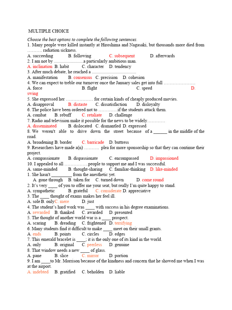 Multiple Choice | PDF