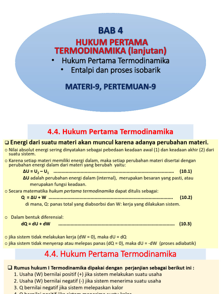 TER1 #10 - Hukum Termodinamika I | PDF | Sains & Matematika