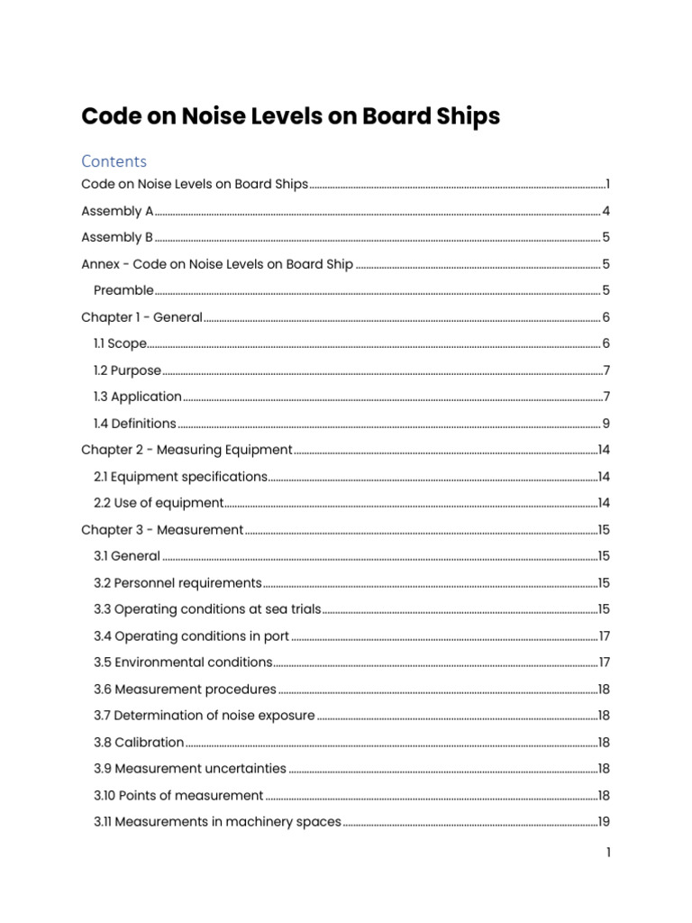 Code On Noise Levels On Board | PDF | Noise | Decibel