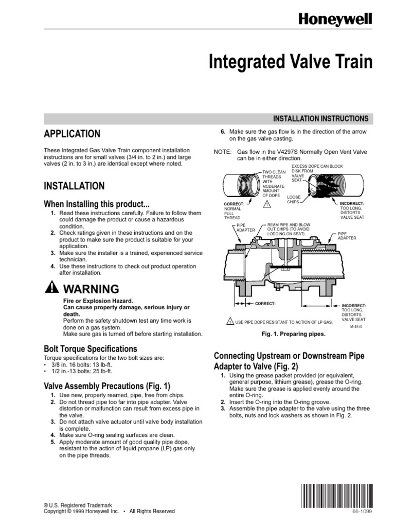 INTEGRATED VALVE TRAIN 66-1099 | PDF | Valve | Pipe (Fluid Conveyance)