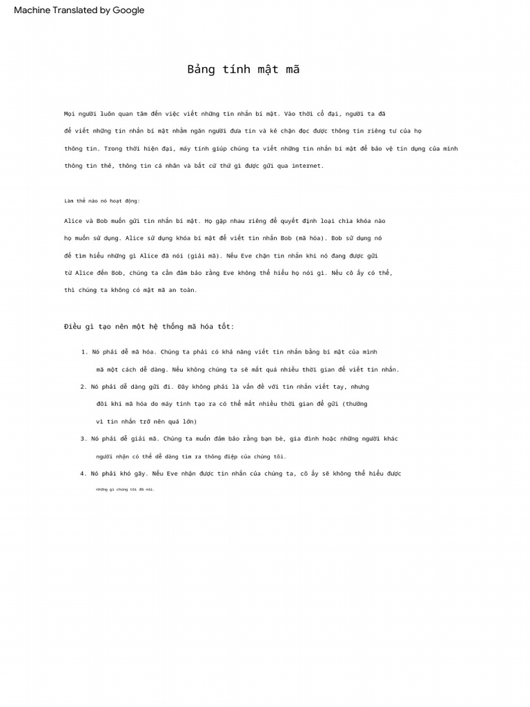 Cryptography Worksheet - bản dịch | PDF Cryptography Worksheet - bản dịch | PDF