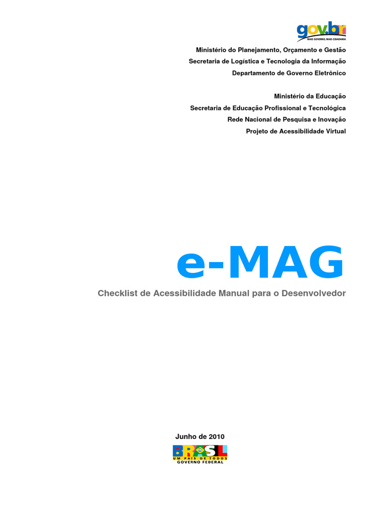 Emag Checklist Acessibilidade Desenvolvedores | PDF | Script Java ...