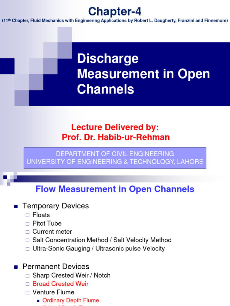Open Channel Flow Measurement | PDF | Flow Measurement | Hydraulic Engineering