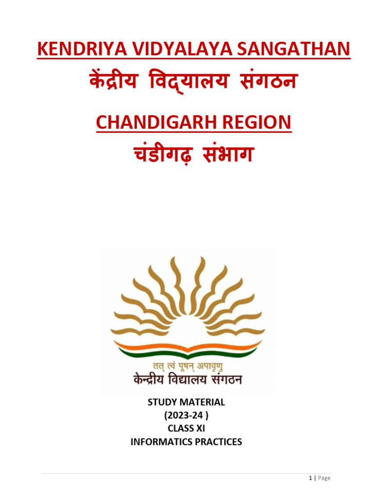 11 IP Study Material CHD 2023-24 | PDF | Computer Data Storage | Computer Hardware