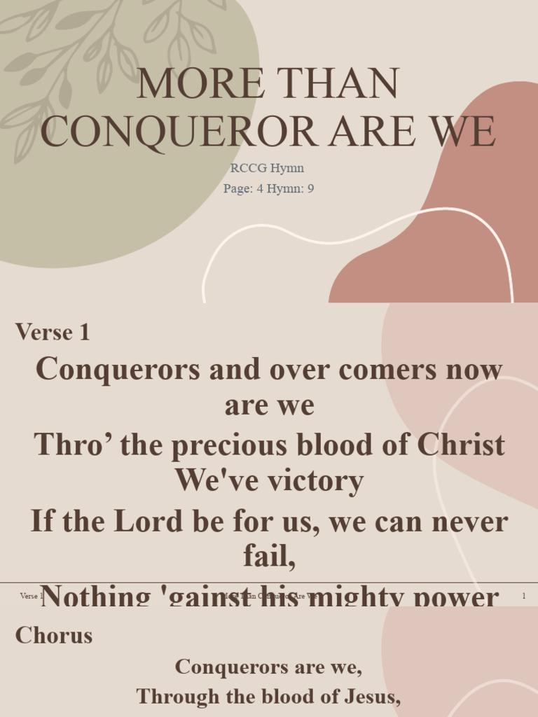 More Than Conqueror Are We | PDF