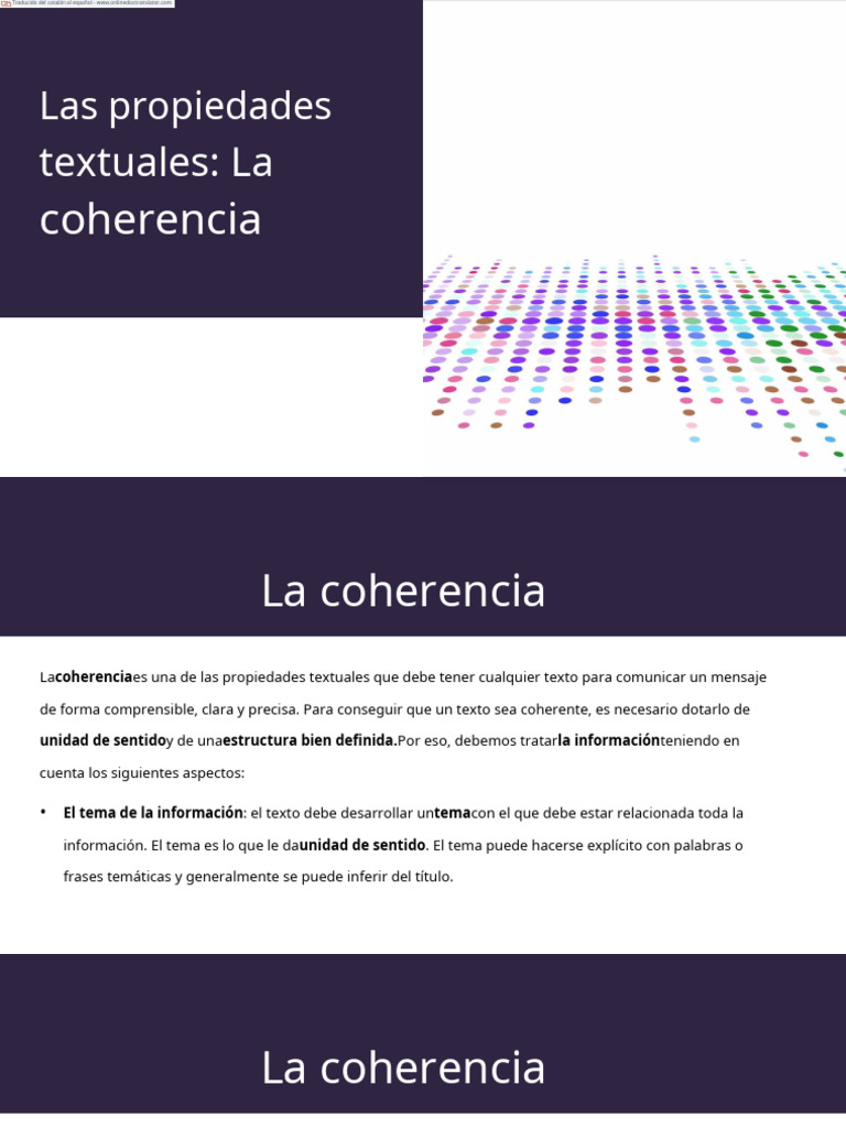 Les Propietats Textuals. La Coherã Ncia - Ca.es | PDF | Información ...