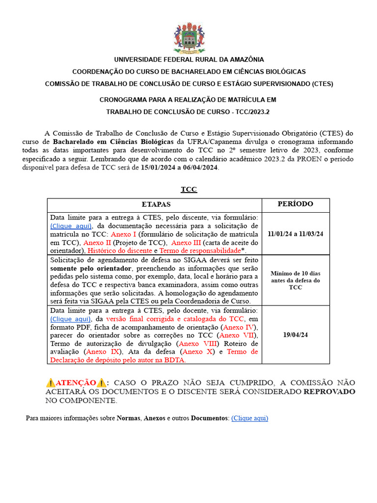 Cronograma_TCC_2023-2.docx | PDF | Diploma de bacharel