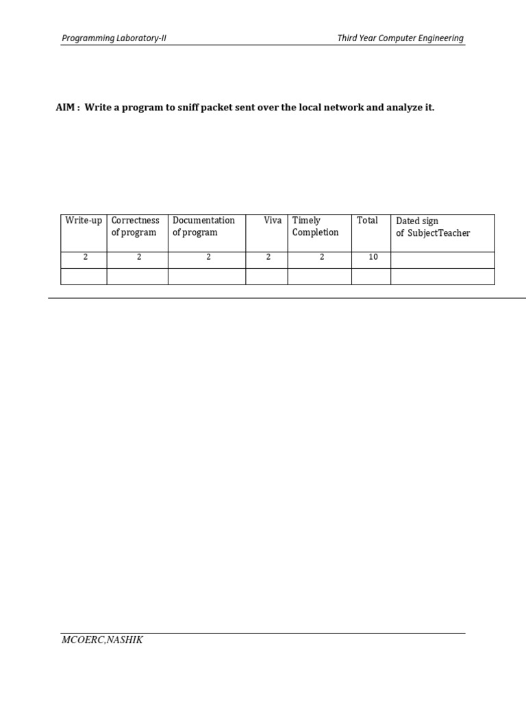 Assignment 1packet Sniffing | PDF | Computer Network | Network Socket