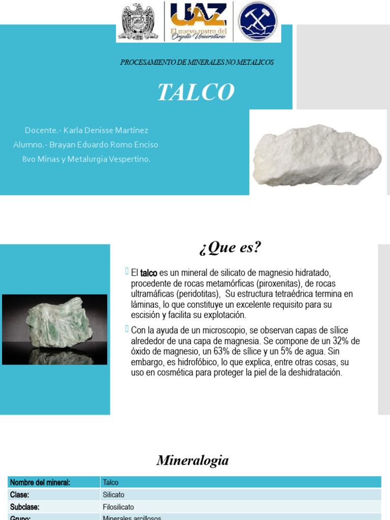 Talco | Descargar gratis PDF | Minerales | Pintar
