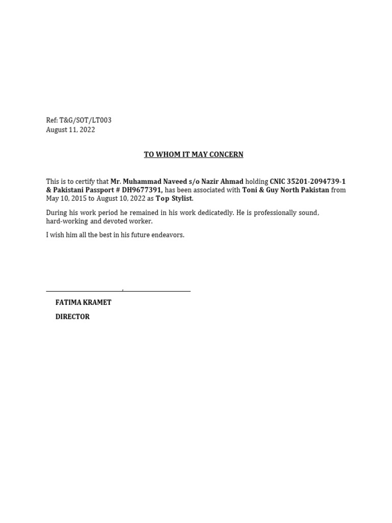 Experience Letter Format | PDF | Technology & Engineering