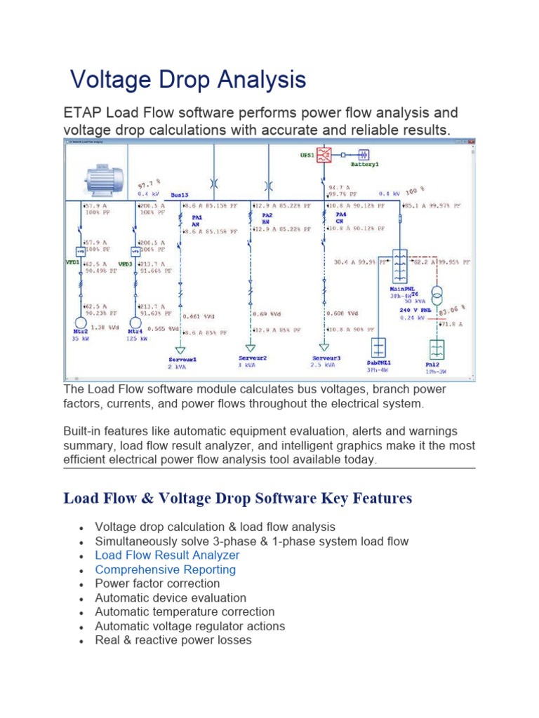 Voltage Drop & Load Flow Analysis Tool | PDF | Technology & Engineering