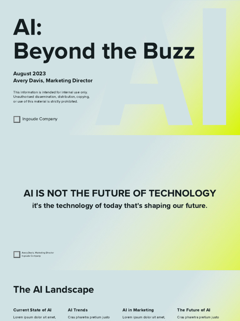 Light Blue Neon Green Gradient Ai Technology Business Presentation