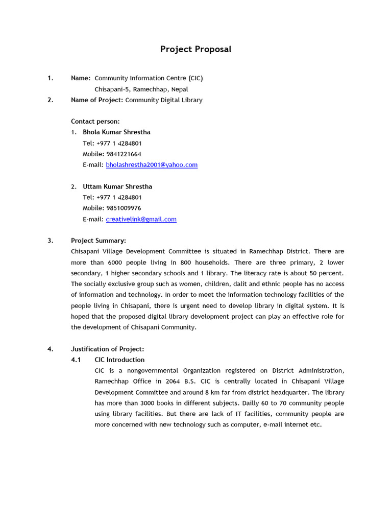 proposal-for-e-library | PDF | Libraries | Digital Library
