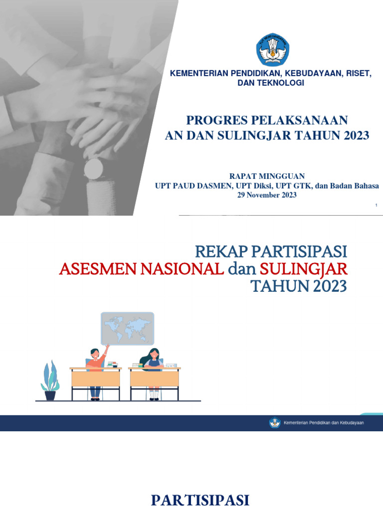 Progres Pelaksanaan An & Sulingjar Kemdikbudristek | PDF