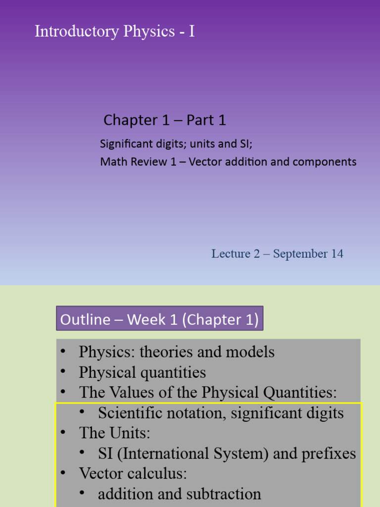 Lecture 2 Chapter 1 Part 2 Pdf Significant Figures Euclidean Vector