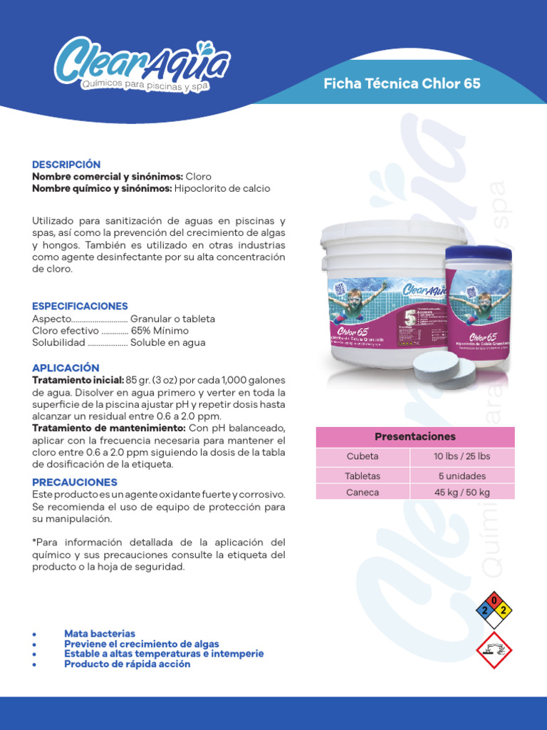 Ficha Técnica Chlor 65 | PDF