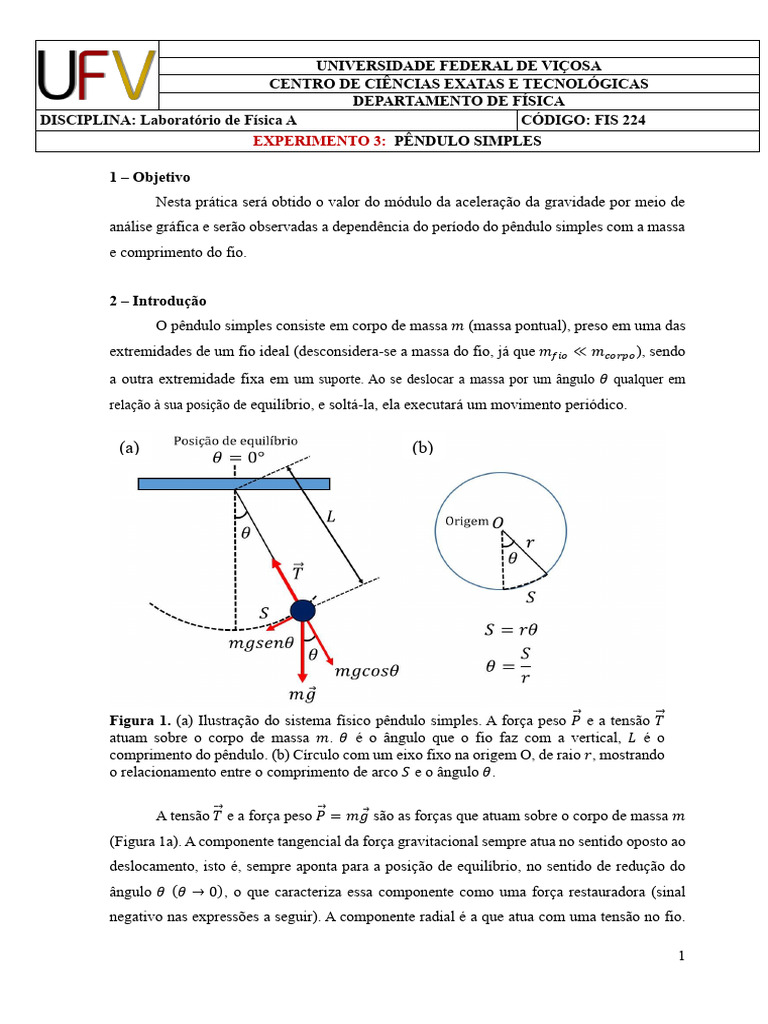 Pendulo Simples - Roteiro - Novo | PDF | Pêndulo | Massa
