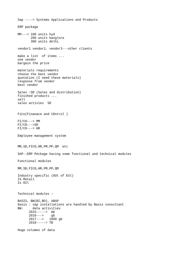 2..class2 ..SAP BASICS | PDF | Enterprise Resource Planning ...