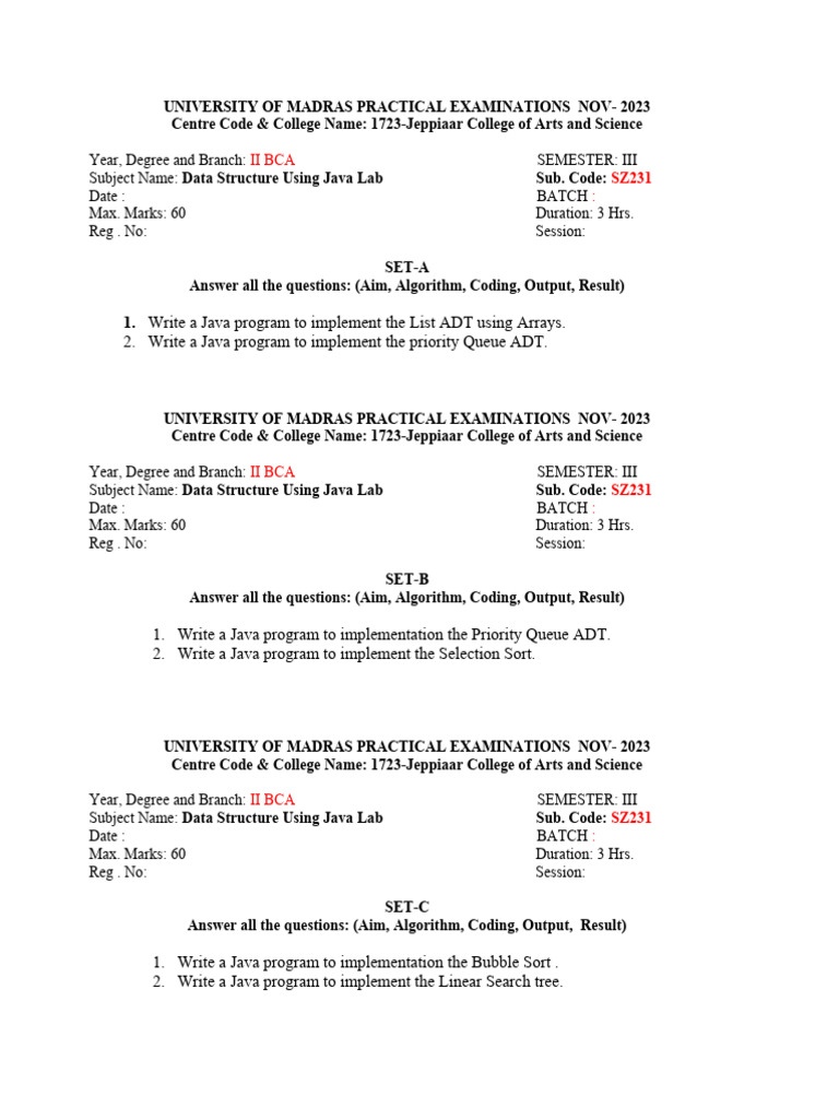 Ds Using Java University Lab Pdf Data Structure Queue Abstract Data Type 