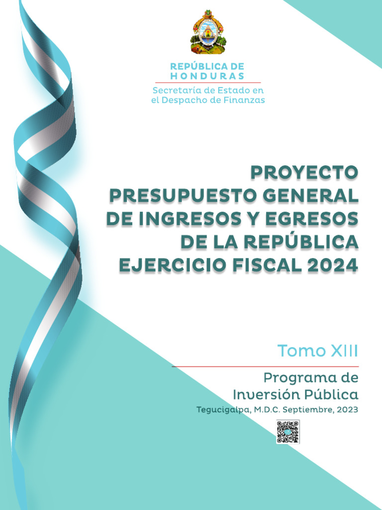 Programa Inversion Publica 2024 | PDF | Presupuesto | Honduras
