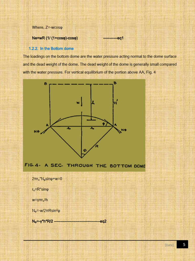 Design of Intze Tank Part 3 | PDF | Beam (Structure) | Force