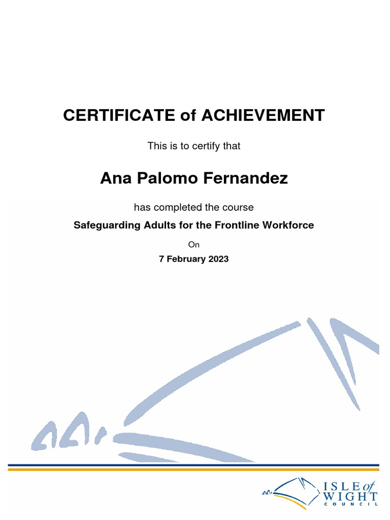 Safeguarding Adults - Certificate | PDF