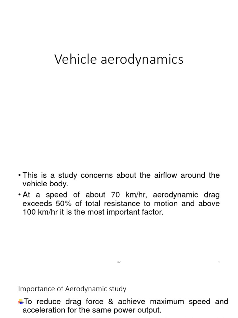 Unit 4 Vehicle Aerodynamics | PDF | Drag (Physics) | Aerodynamics