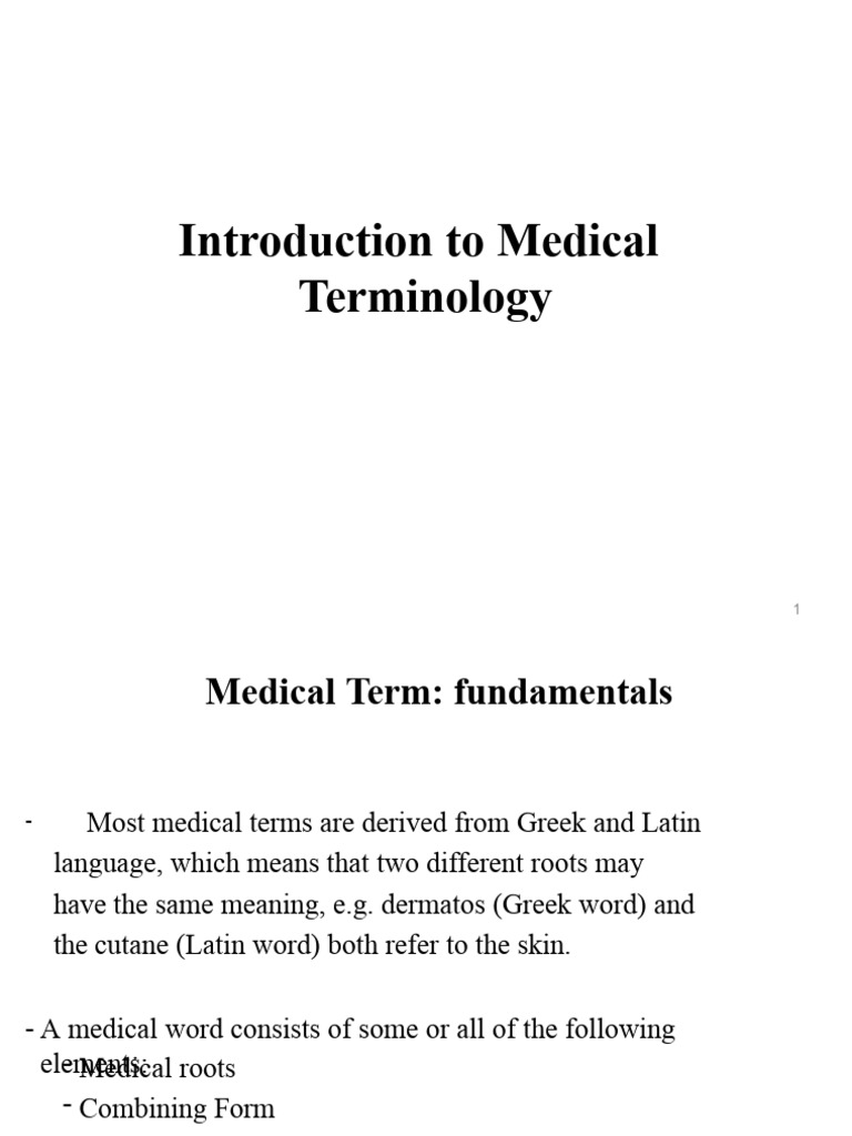 Introduction To Medical Terminology | PDF | Linguistics | Clinical Medicine