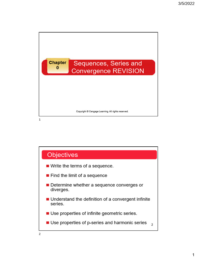 00 - Review - Sequences - Series - Convergence | PDF | Sequence | Limit (Mathematics)