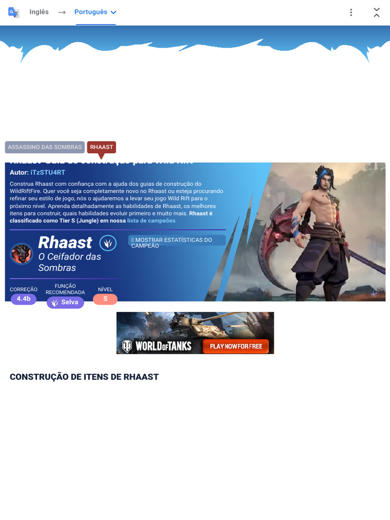 Guia Completo de Rhaast no Wild Rift | PDF