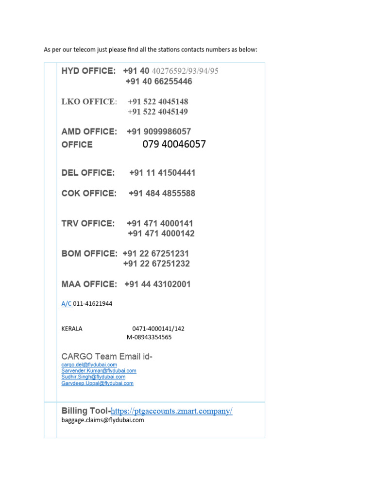 Flydubai Contact Information Overview | PDF | Travel Visa | Airport