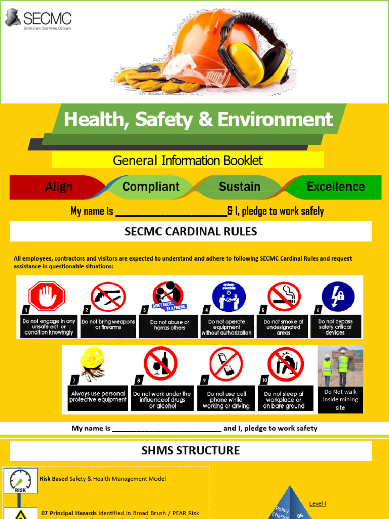 Health, Safety & Environment Booklet | PDF | Risk | Occupational Safety ...