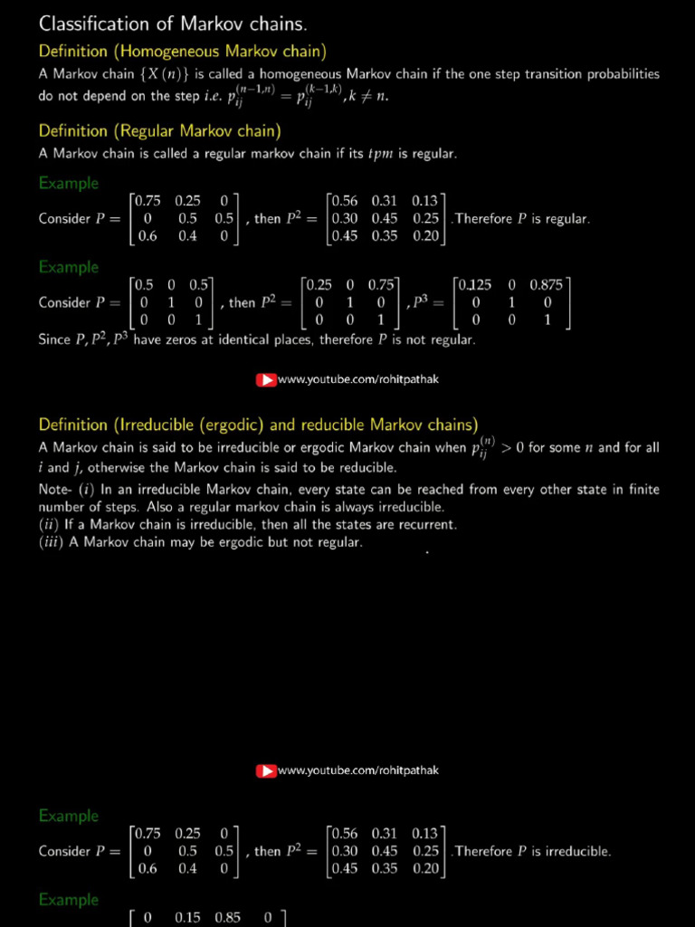 Classification of Markov Chain | PDF