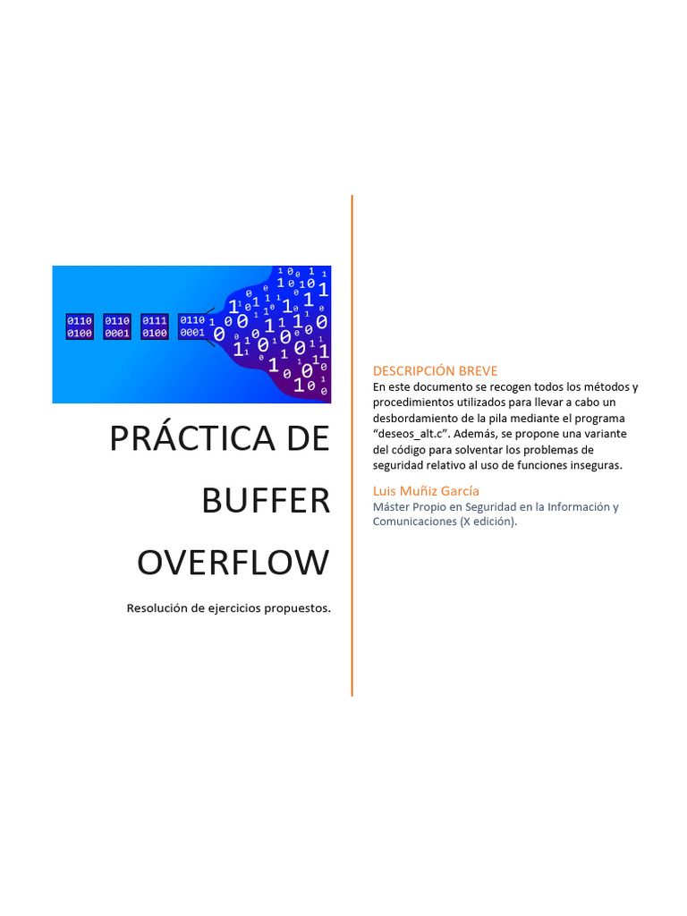 Buffer Overflow | PDF | Puntero (Programación de computadora ... Buffer Overflow | PDF | Puntero (Programación de computadora ...