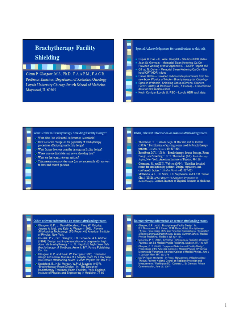 Brachtherapy Sheilding | PDF | Radiation Therapy | Gamma Ray