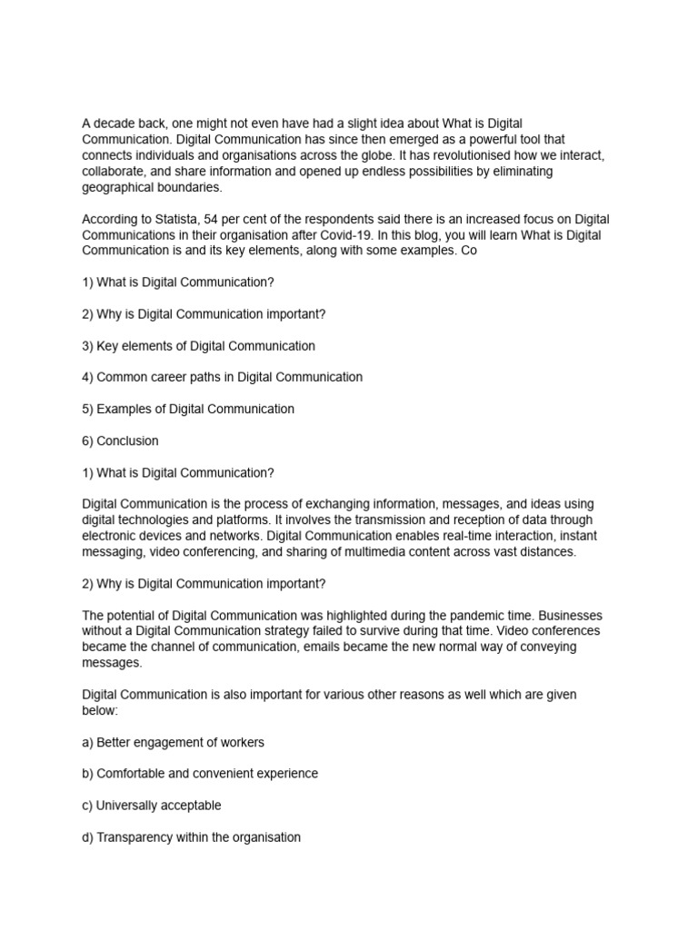 What Is Digital Communication Explained With Examples | PDF ...