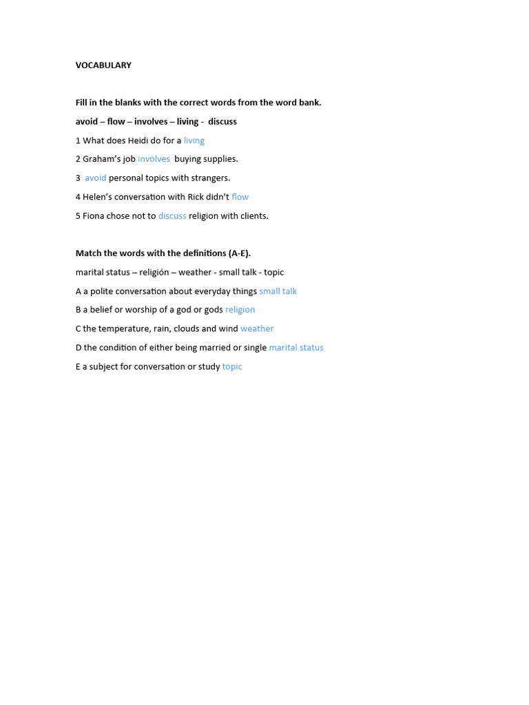Small Talk Activity 2 | PDF | Wellness