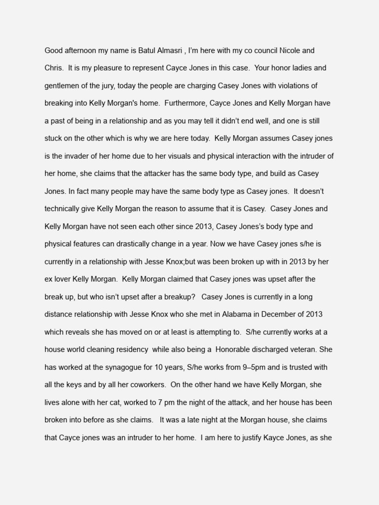 Case Summary: Jones v. Morgan Trial | PDF | Crimes | Crime & Violence