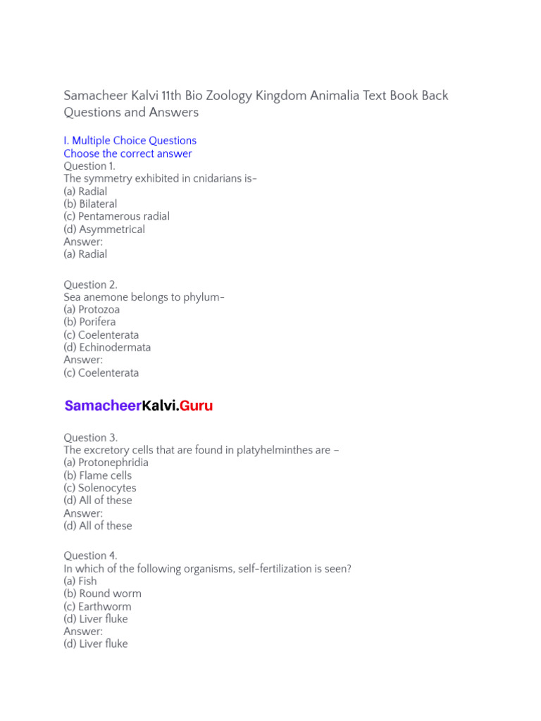 Bio-Zoology 2 ND Lesson | PDF | Zoology | Anatomy