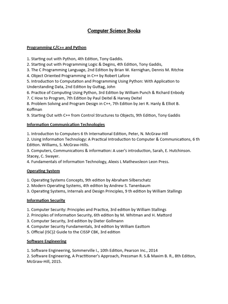 Essential Computer Science Texts | PDF | Art | Computers