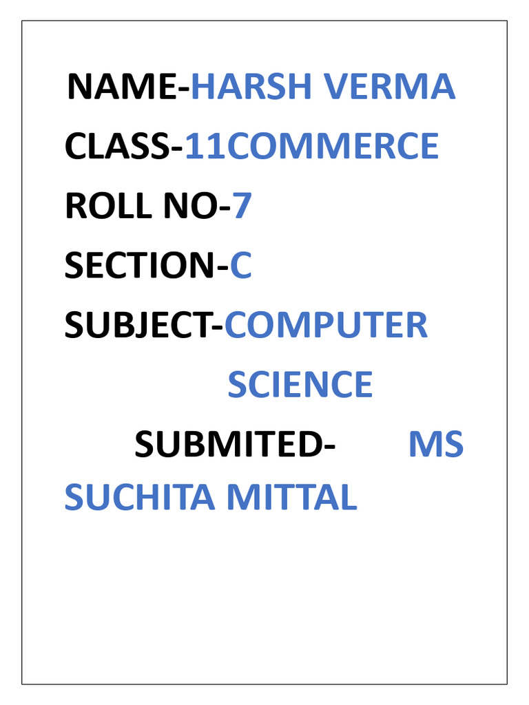 Computer Science Practical File Pdf Area Mathematics