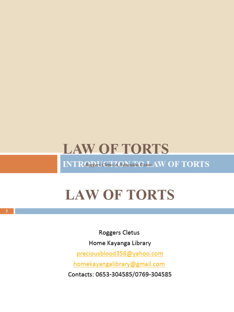 LAW OF TORTS (2)-1 | PDF | Tort | Damages