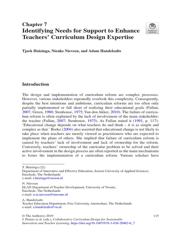Chapter 7 | PDF | Curriculum | Expert