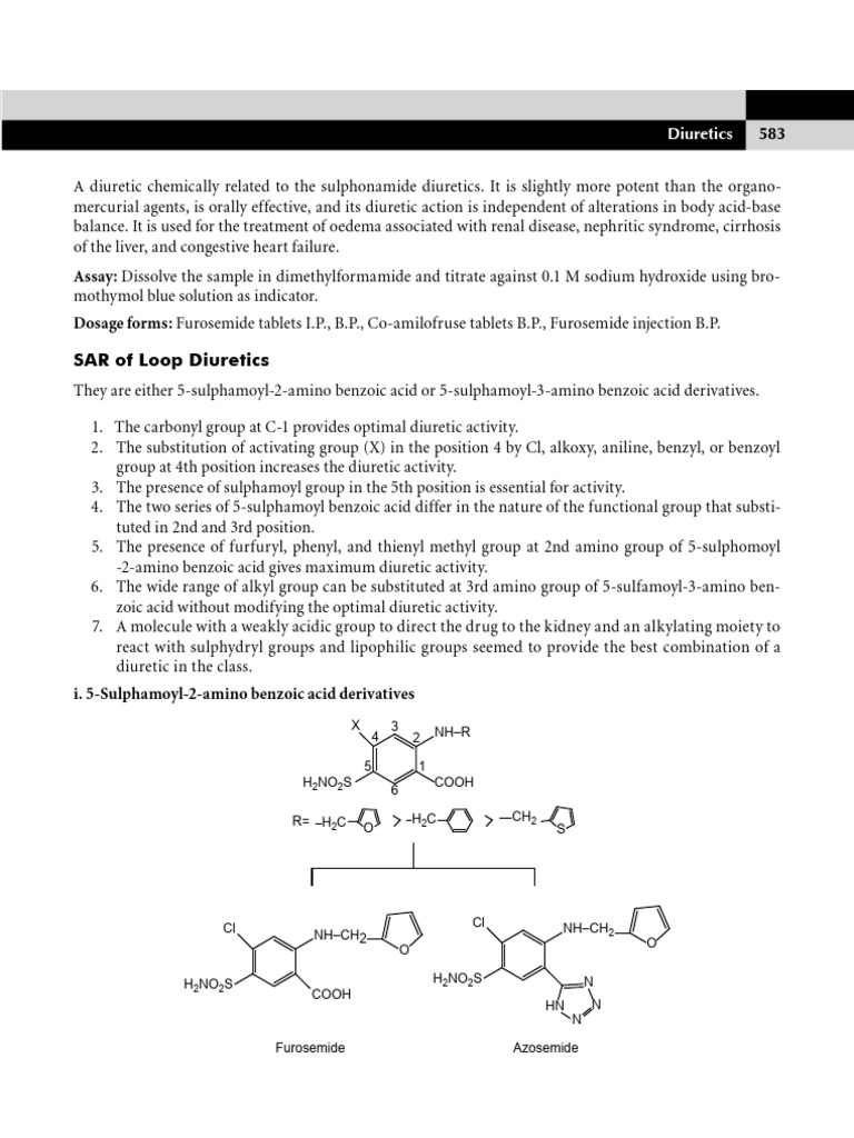 Sar Loop Diuretics | Download Free PDF | Acid | Amine