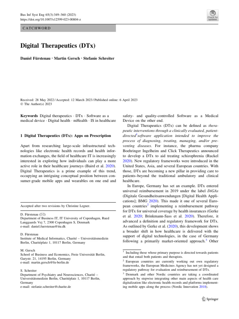 Understanding Digital Therapeutics (DTx) | PDF | Medical Device | Psychotherapy
