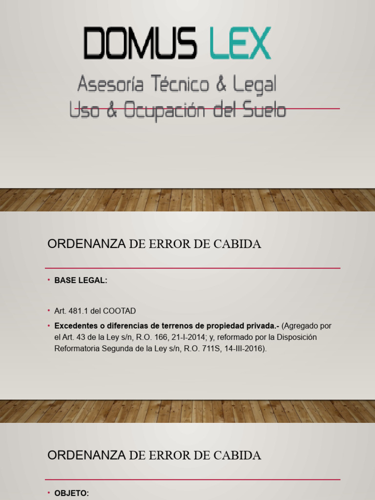 Ordenanza sobre Error de Cabida | PDF | Finanzas y dinero
