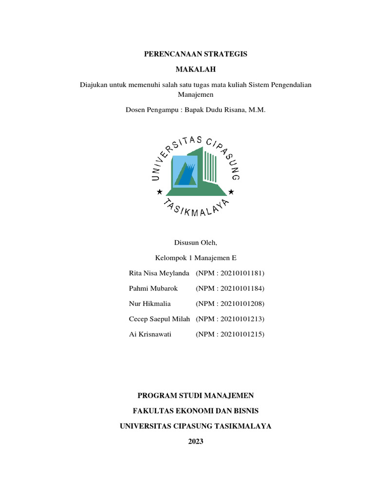 Pengertian dan Proses Perencanaan Strategis | PDF