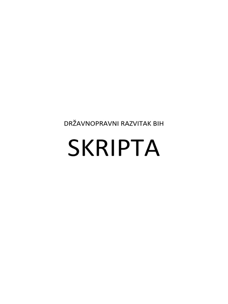 Skripta - Državnopravni Razvitak BiH | PDF