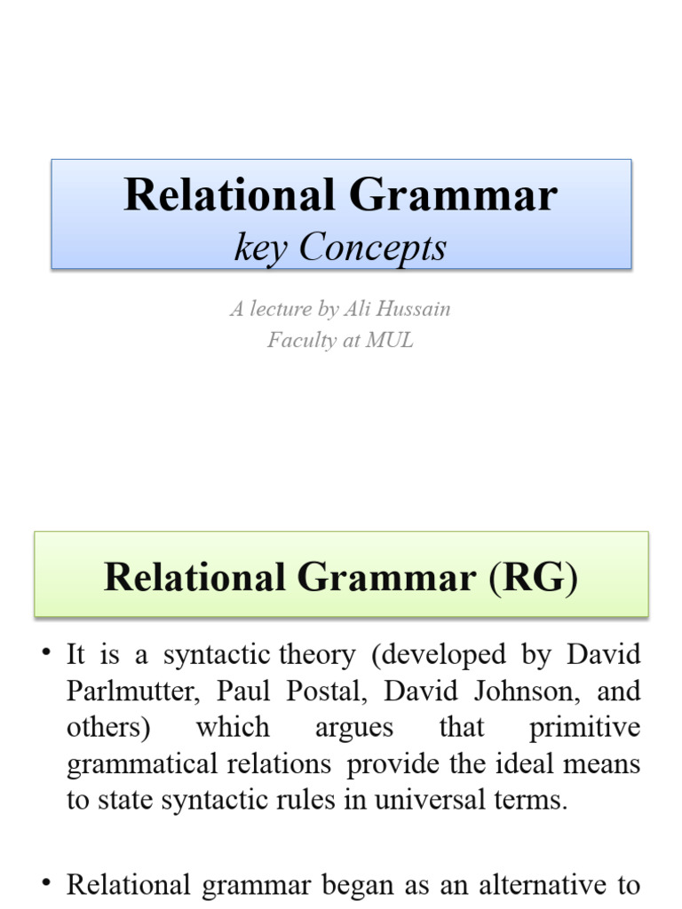 Relational Grammar | PDF